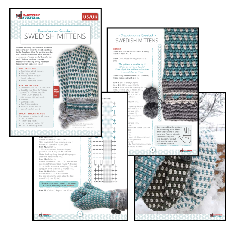 Swedish mittens ‘Svenska Vantar’ (US/UK) – Handwerkjuffie Shop